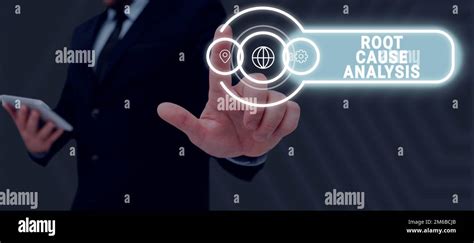 Hand Writing Sign Root Cause Analysis Business Overview Method Of Problem Solving Identify