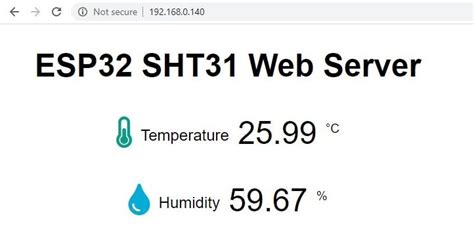 ESP SHT Temperature Humidity Monitor On Web Server