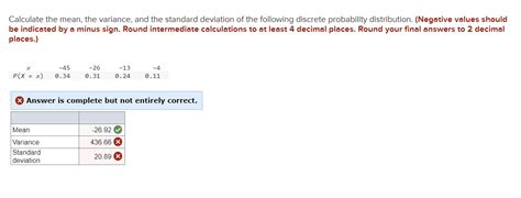 Solved Calculate The Mean The Variance And The Standard Chegg