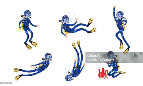 스쿠버 다이버 바다 또는 바다 벡터 일러스트에서 수영 수중 무료 다이버의 컬렉션 0명에 대한 스톡 벡터 아트 및 기타 이미지 0명 독일 마스크 Istock