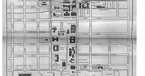1924 Uiuc Campus Wstreetcar Map Info Tracks Cross Middle Of Quad