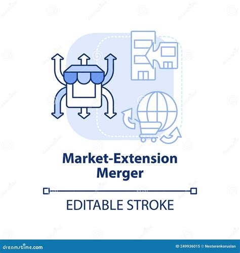Market Extension Merger Light Blue Concept Icon Stock Vector Illustration Of Industry Product