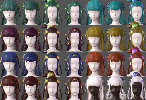 소녀의 머리 고대 방법을 복원 포니 테일 긴 머리 머리 로우 폴리 3d 모델 3d 모델 Turbosquid 1474814