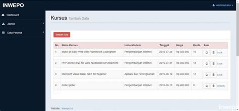 tutorial membuat web pendaftaran kursus menggunakan codeigniter crud