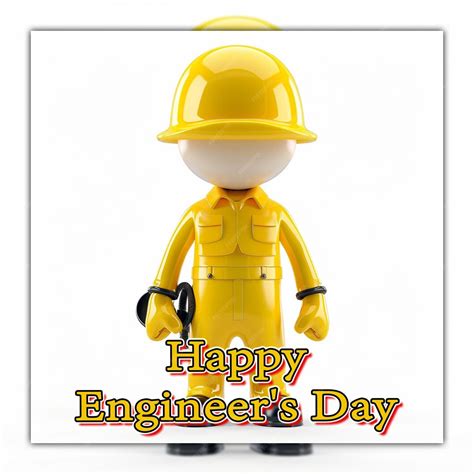Happy Engineers Day Celebration Engineer With Worker And Tools For