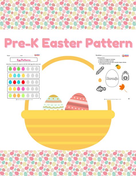 Pre K Bilingual Workbook Easter Pattern Smile Big Dream Bigger