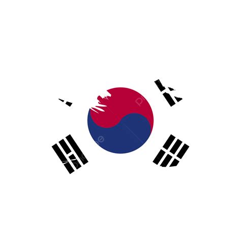 한국 국기 붓 필치는 클립 아트 대한민국 국기의 날 한국 국기 브러시 한국 국기 Vactor Png 일러스트 및 벡터 에