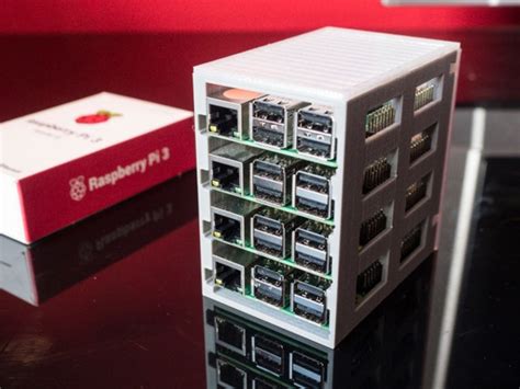 winzige raspberry pi server rack cluster fall 4 plätze