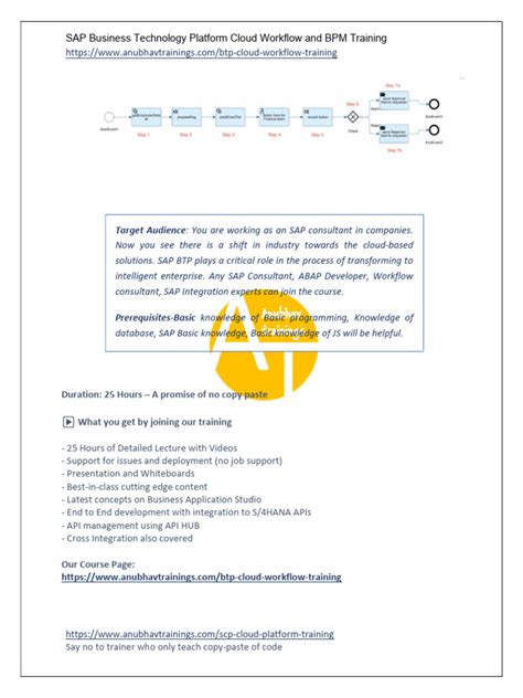 Sap Btp Cloud Workflow And Bpm Training Pdf Business Process