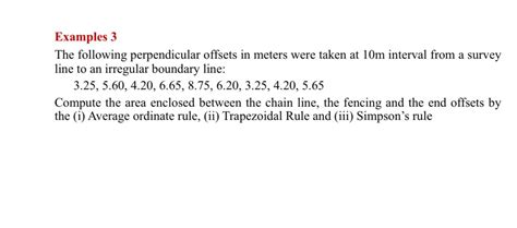 Examples The Following Perpendicular Offsets In Chegg Com