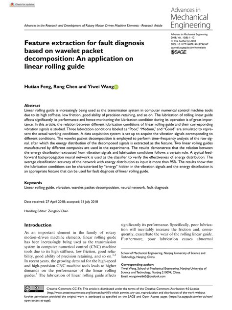 Pdf Feature Extraction For Fault Diagnosis Based On Wavelet Packet