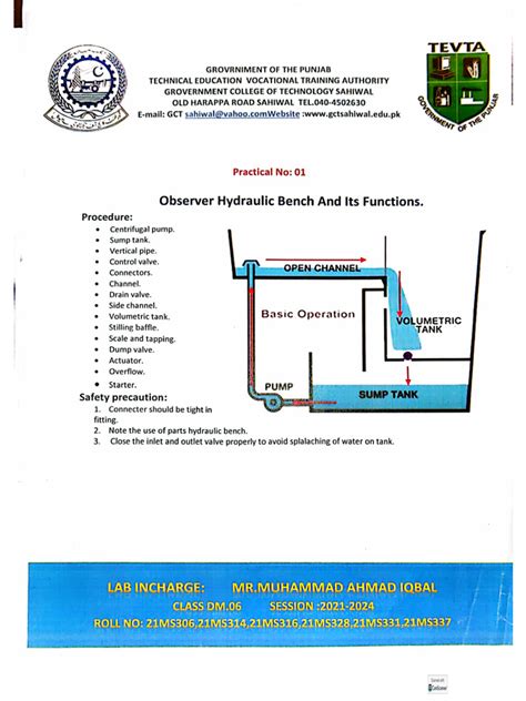 Hydraulic Lab All Practicals Pdf