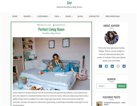 Gist Free Clean And Minimal WordPress Theme For Blog 2020