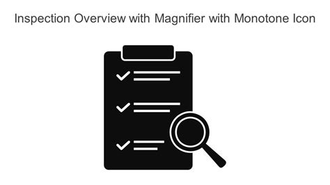 Inspection Overview With Magnifier With Monotone Icon In Powerpoint Pptx Png And Editable Eps