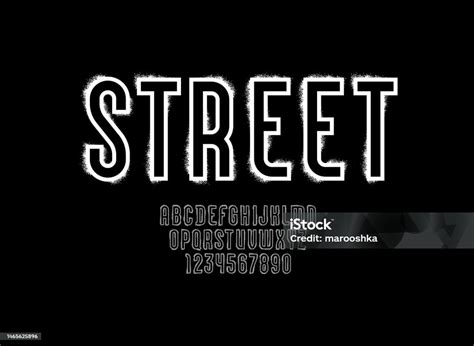 스프레이 낙서 글꼴 그런 지 흰색 알파벳 거리 예술 문자 및 숫자 벡터 일러스트 레이 션 10eps 컴퓨터 글자에 대한 스톡