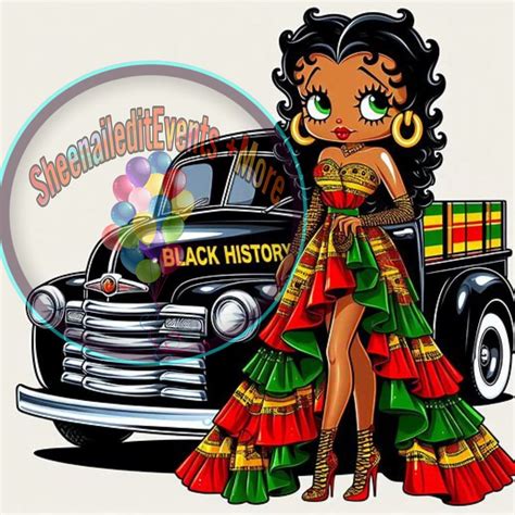 Beautiful Black African American T Betty Boop Dressed In African