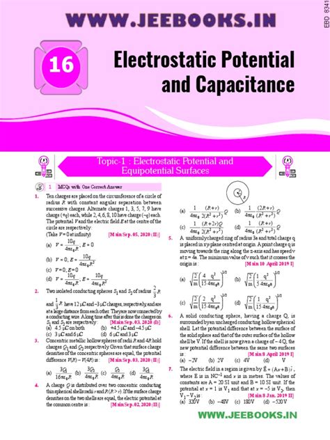 Electrostatic Potential And Capacitance Pdf Physics Voltage