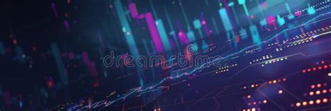 Abstract Financial Stock Market Data Visualization With Graphs Charts
