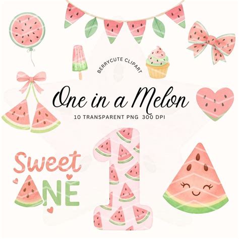 One In A Melon Clipart Watermelon Slice Png Watercolor Watermelon