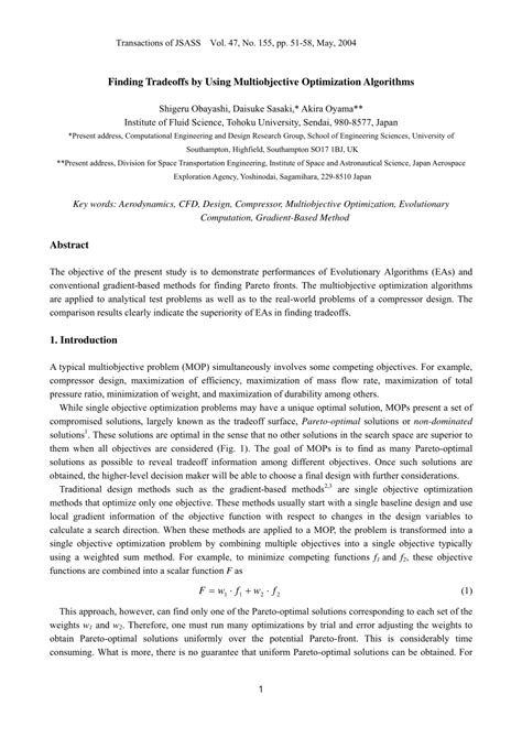 Pdf Finding Tradeoffs By Using Multiobjective Optimization Algorithms