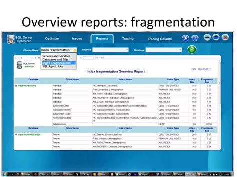 Sql Server Optimizer Screenshots Ppt