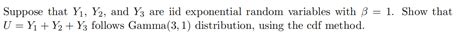 suppose that y1 y2 ﻿and y3 ﻿are iid exponential