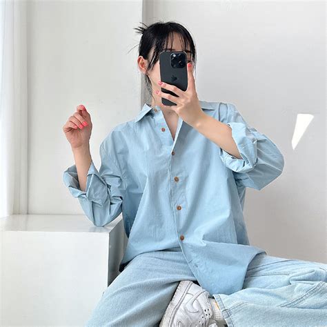 바스락원단 오버핏 카라 셔츠5color