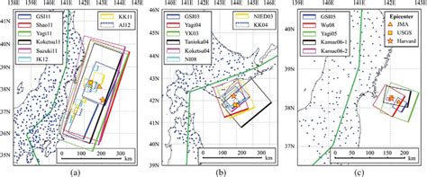 Recording Stations And Fault Plane Models For A 2011 M9 0 Tohoku Oki Download Scientific