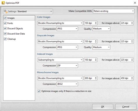 Actions Library Optimize PDF Actions Optimize Document