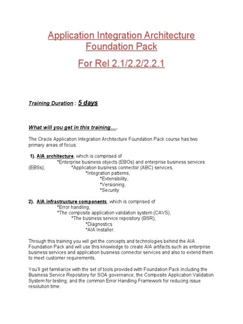 Application Integration Architecture Foundation Pack Pdf Business