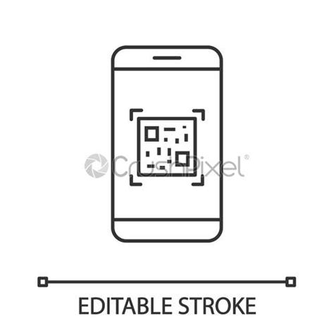 QR Code Scanning Smartphone App Linear Icon Stock Vector Crushpixel