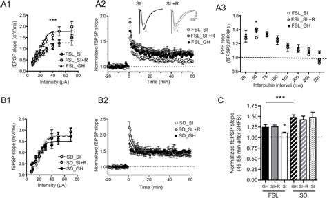 A1 B1 Input Output I O Curves Obtained In Ca1 Area Following