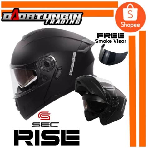 Sec Rise Modular Dual Visor Helmet W Free Smoke Visor Shopee Philippines