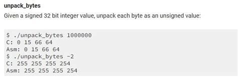 Solved Unpackbytes Given A Signed 32 Bit Integer Value