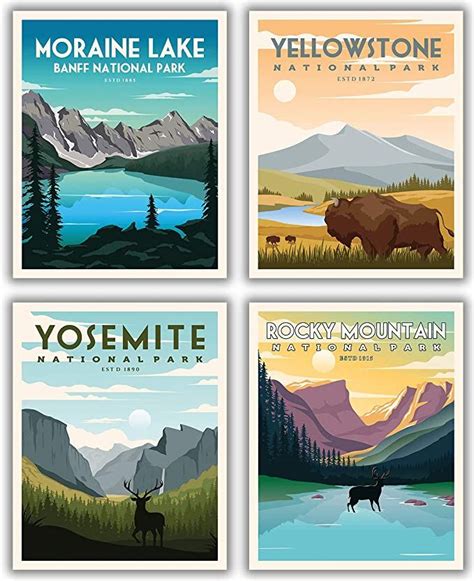 Affiches Et Impressions Vintage Des Parcs Nationaux Décoration Murale