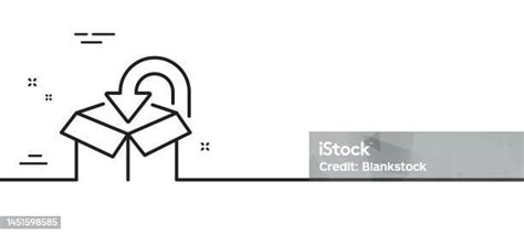 반송 패키지 라인 아이콘입니다 배달 상자 기호입니다 벡터 고급에 대한 스톡 벡터 아트 및 기타 이미지 고급 나무 상자