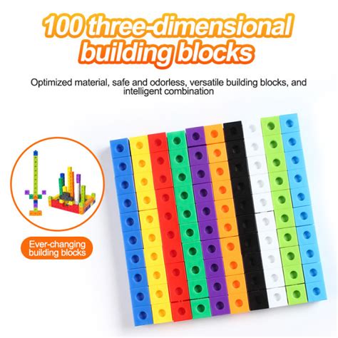 100pcs 2cm Math Linking Cubes Blocks Snap Cubes Link Cubes Link ...