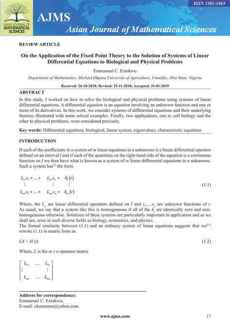 On The Application Of The Fixed Point Theory To The Solution Of Systems