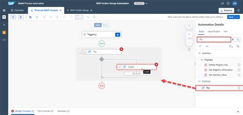 connect bapi using action group with sap build process automation sap