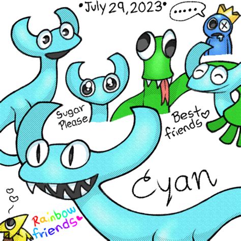 Rainbow Friends Cyan By Pocolocopoco On Deviantart
