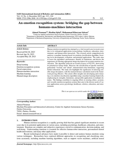 an emotion recognition system bridging the gap between humans machines