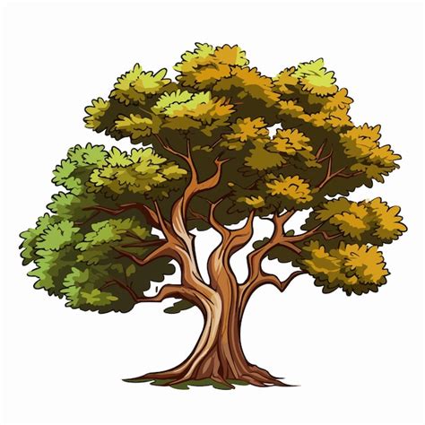 Premium Vector Maple Tree Flat Vector Illustration Maple Tree Cartoon Hand Drawing Isolated