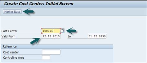 SAP CO Create Cost Center
