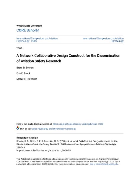 Pdf Collaborative Network For Aviation Safety Research Dissemination