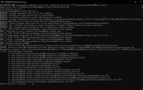 rapidminer launching issue — altair community