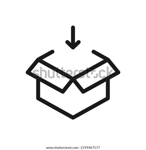 Arrow Pointing Box Vector Icon Stock Vector Royalty Free 2199467577 Shutterstock