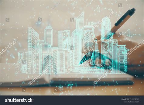 Iot Drawing Over Writing Hands Notepad Stock Photo Shutterstock