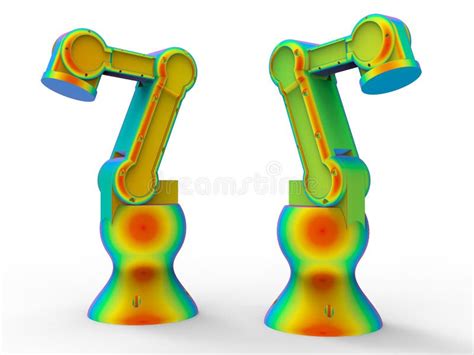 3d Rendering Finite Element Analysis Robotic Arm Stock Illustration
