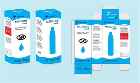 Packaging Template For Medicine Eye Drop Package Design Box Packaging Die Cut Template Design