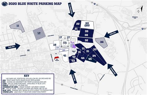 Penn State Campus Parking Map Printable Map